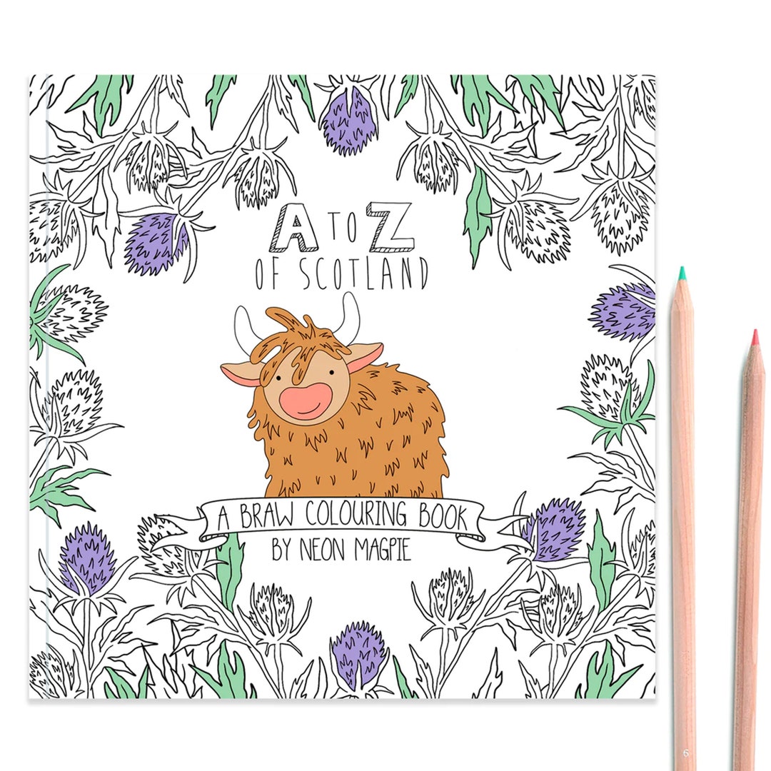 Scotland Colouring Book A-Z of the Scotland: A Braw Colouring Book - Etsy