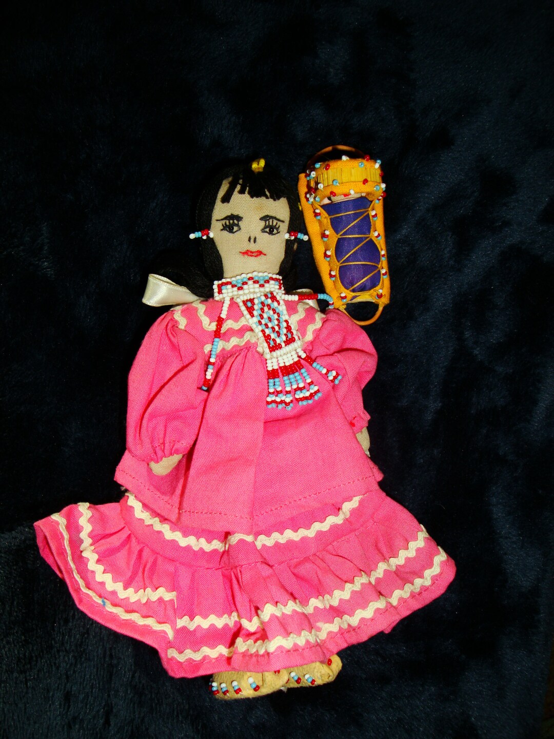 Vintage 1980 Handmade Authentic Apache Doll W/ Child in Cradleboard ...