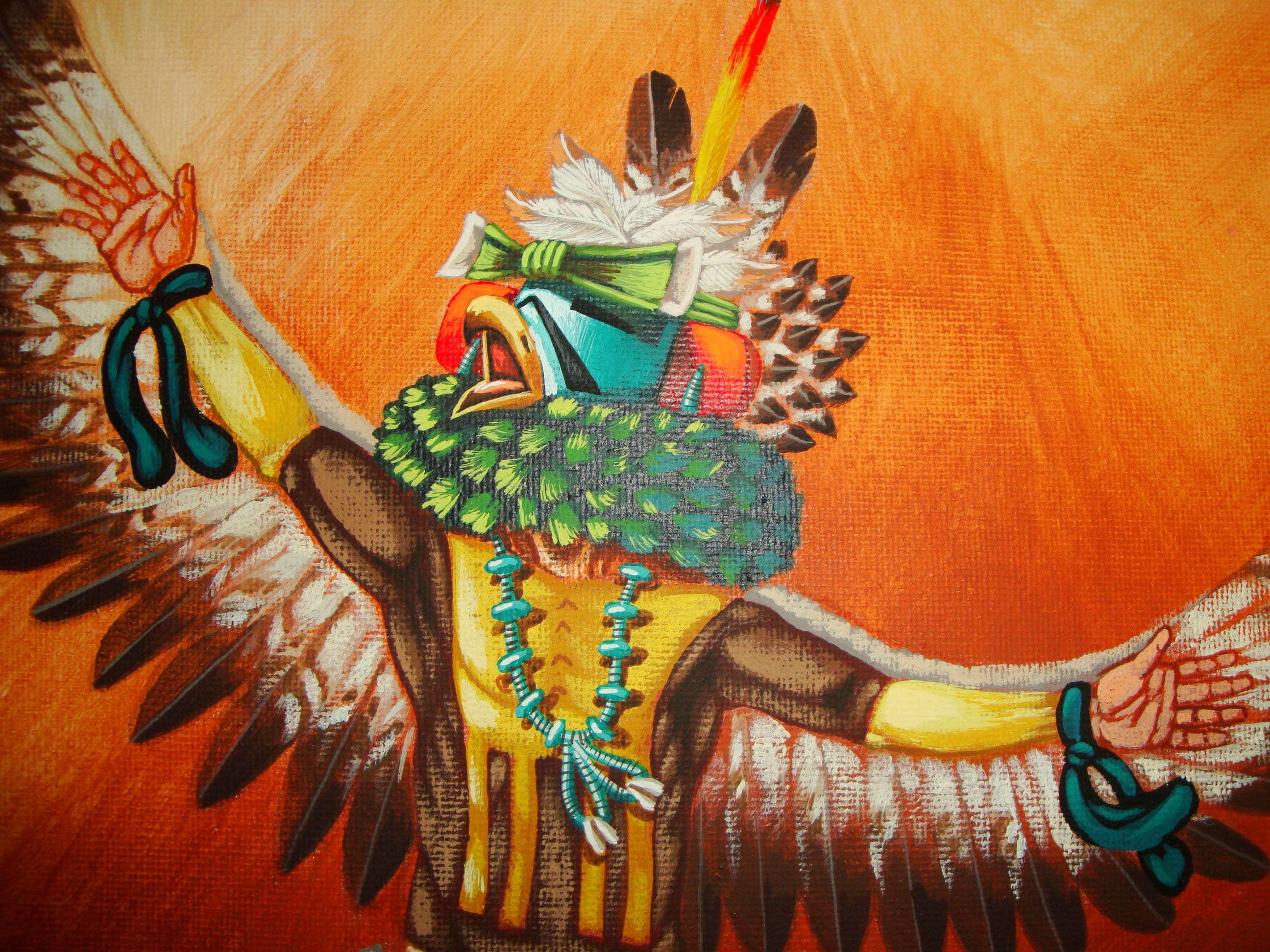 Hopi Eagle Dancer, Original Acrylic Painting, Hopi Artist Richard ...