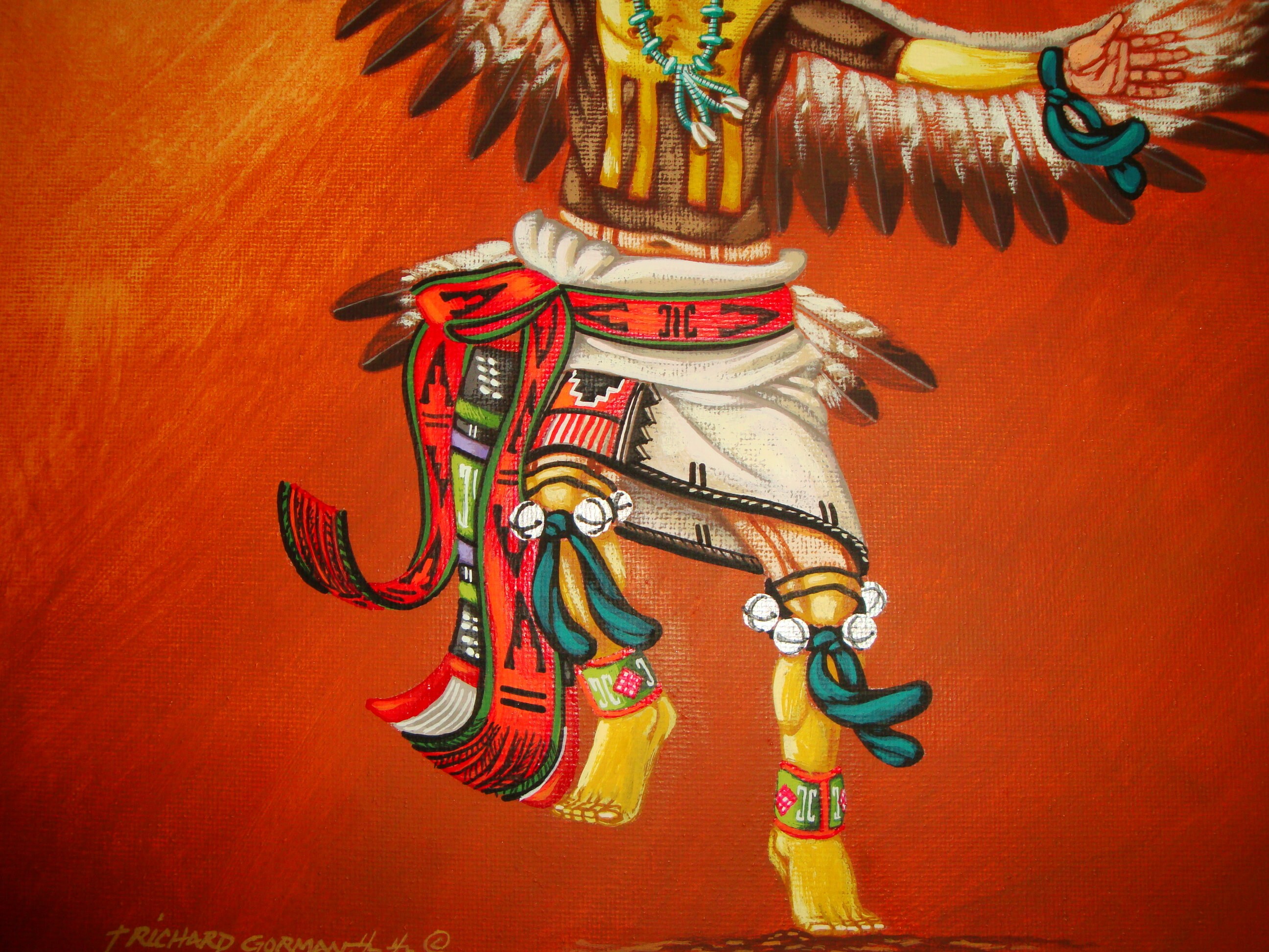 Hopi Eagle Dancer, Original Acrylic Painting, Hopi Artist Richard ...