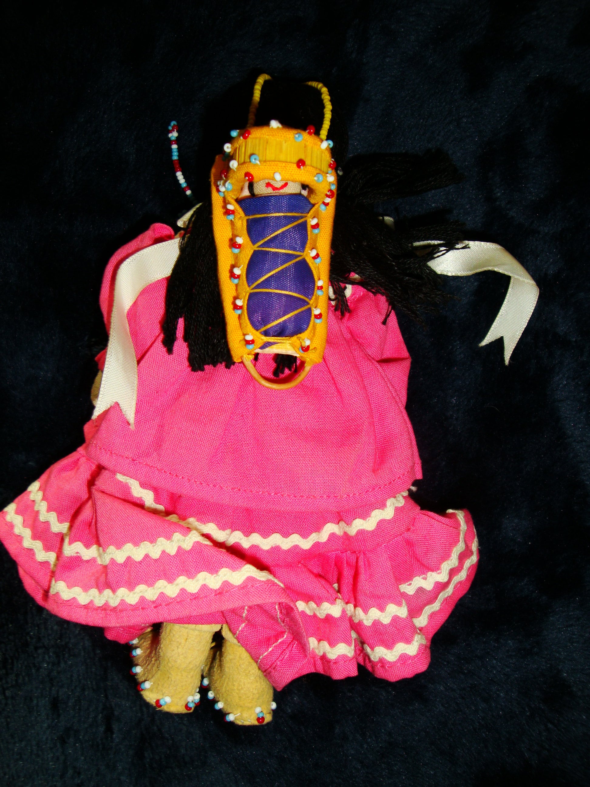 Vintage 1980 Handmade Authentic Apache Doll W/ Child in Cradleboard ...