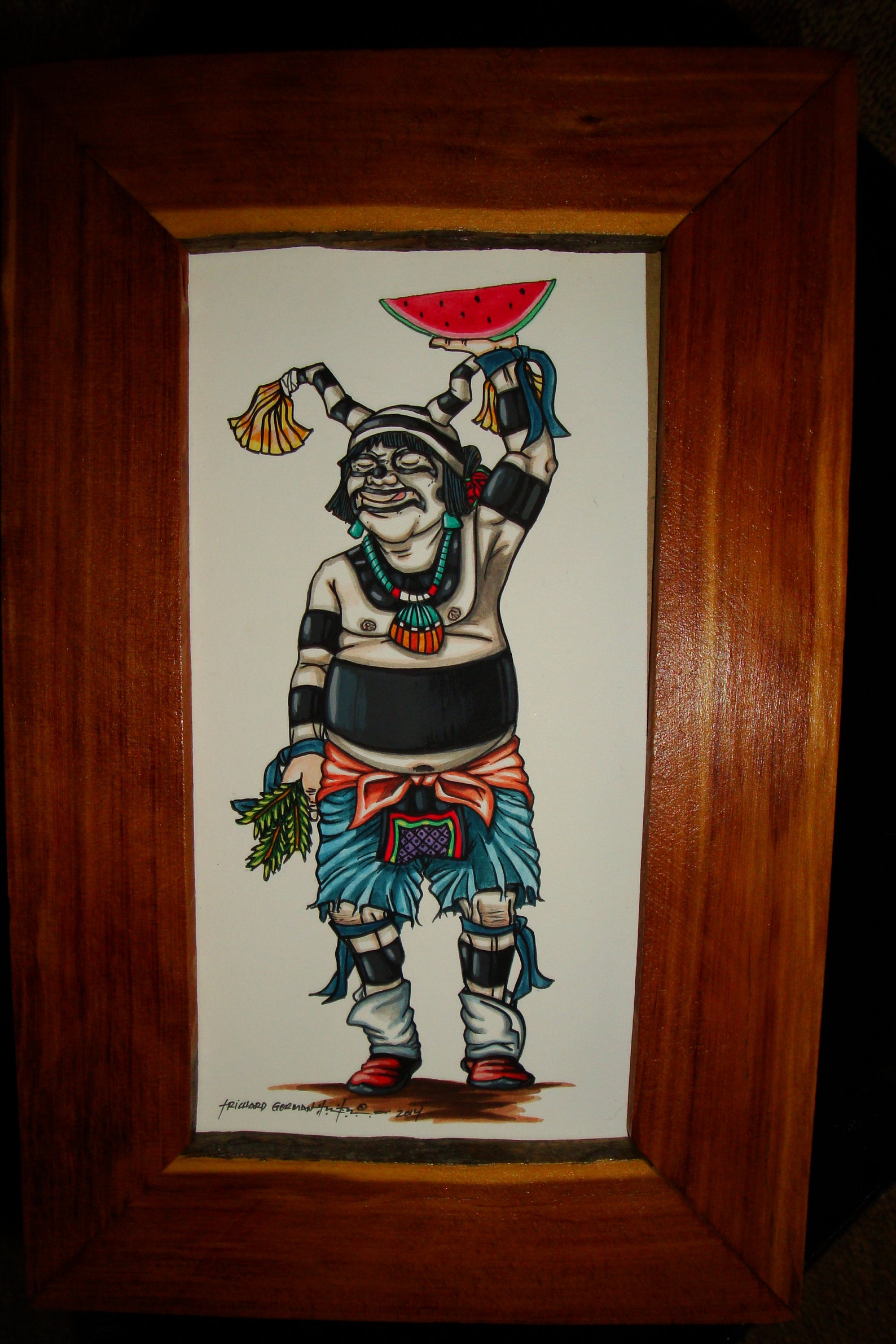 Hopi Artist Richard Gorman Original Painting, Acrylic on Paper, Framed ...