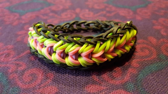Regenbogen Loom Neon Feder dehnbares Armband | Etsy