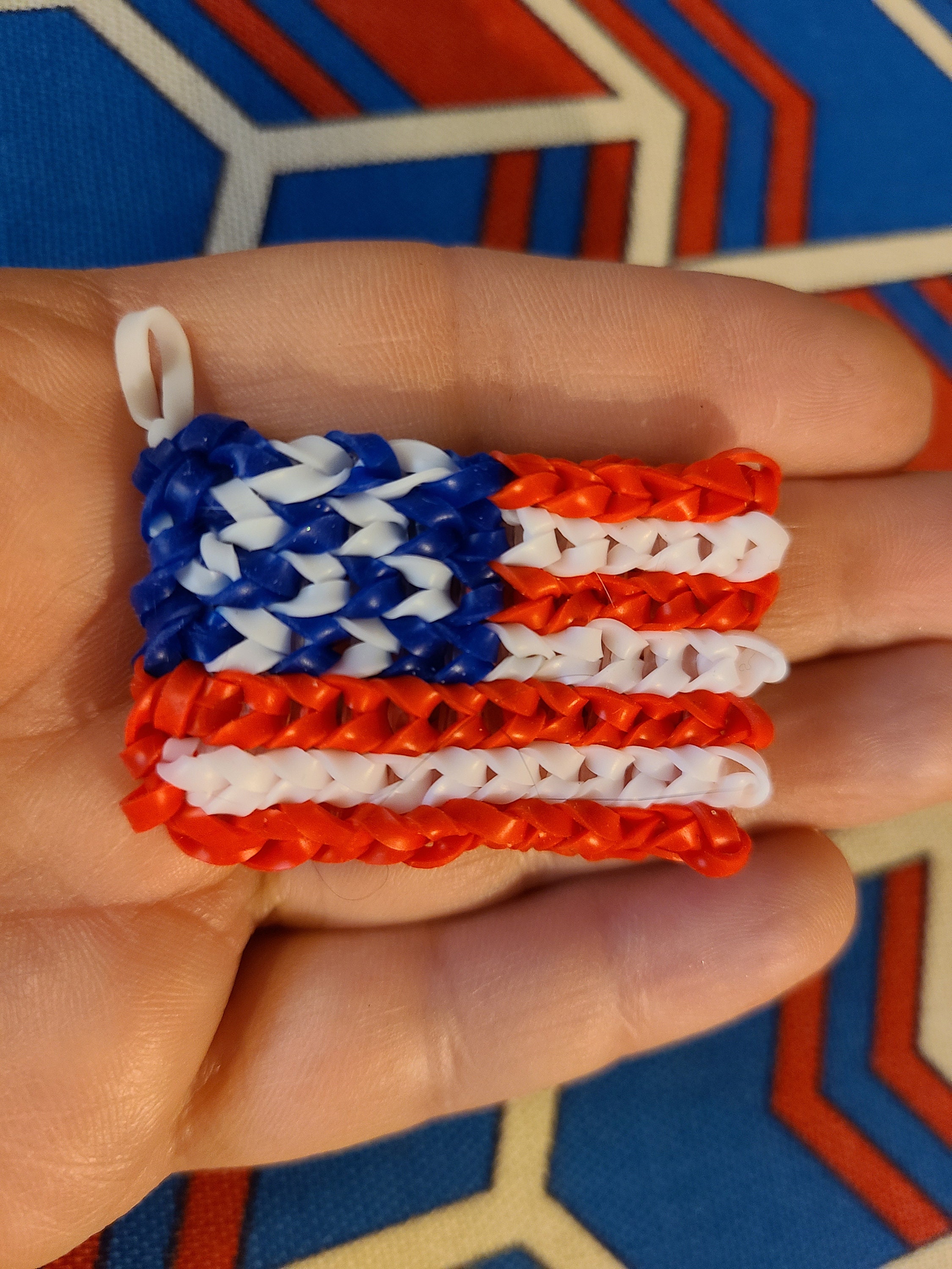 Rainbow Loom American Flag Charm - Etsy