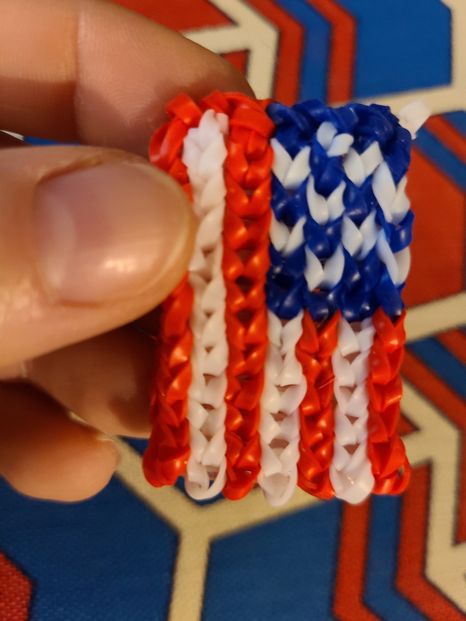 Rainbow Loom American Flag Charm - Etsy