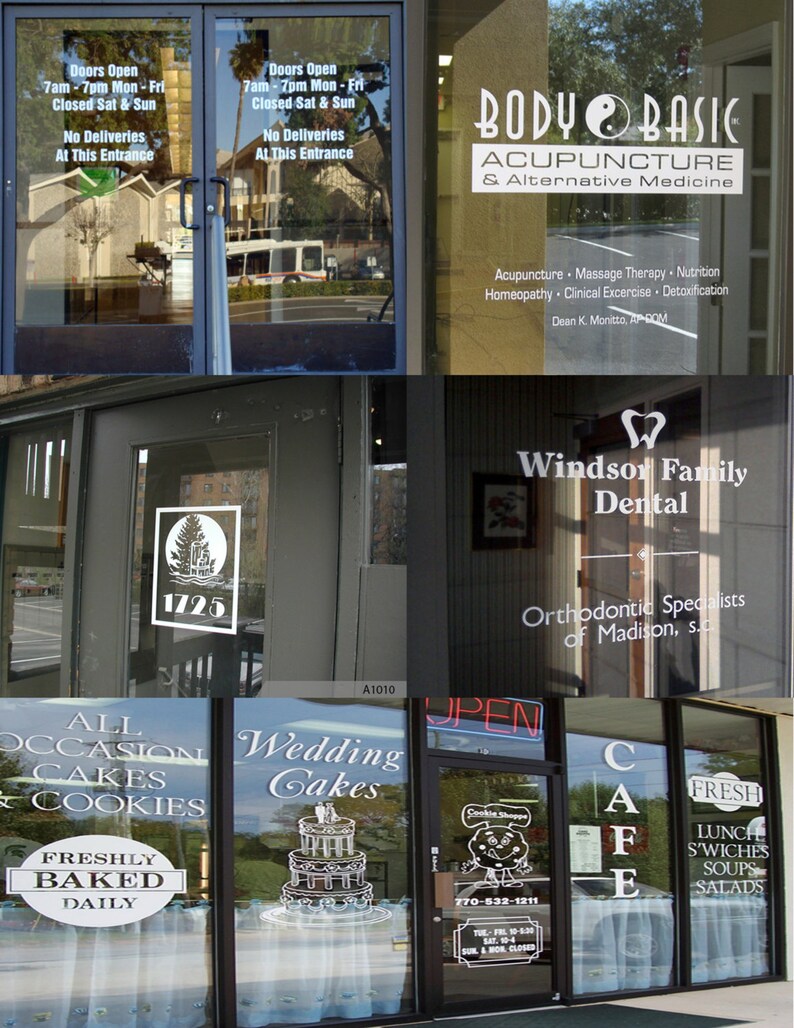 Business Shop Window, Wall & Sign Vinyl Lettering Decals - Etsy