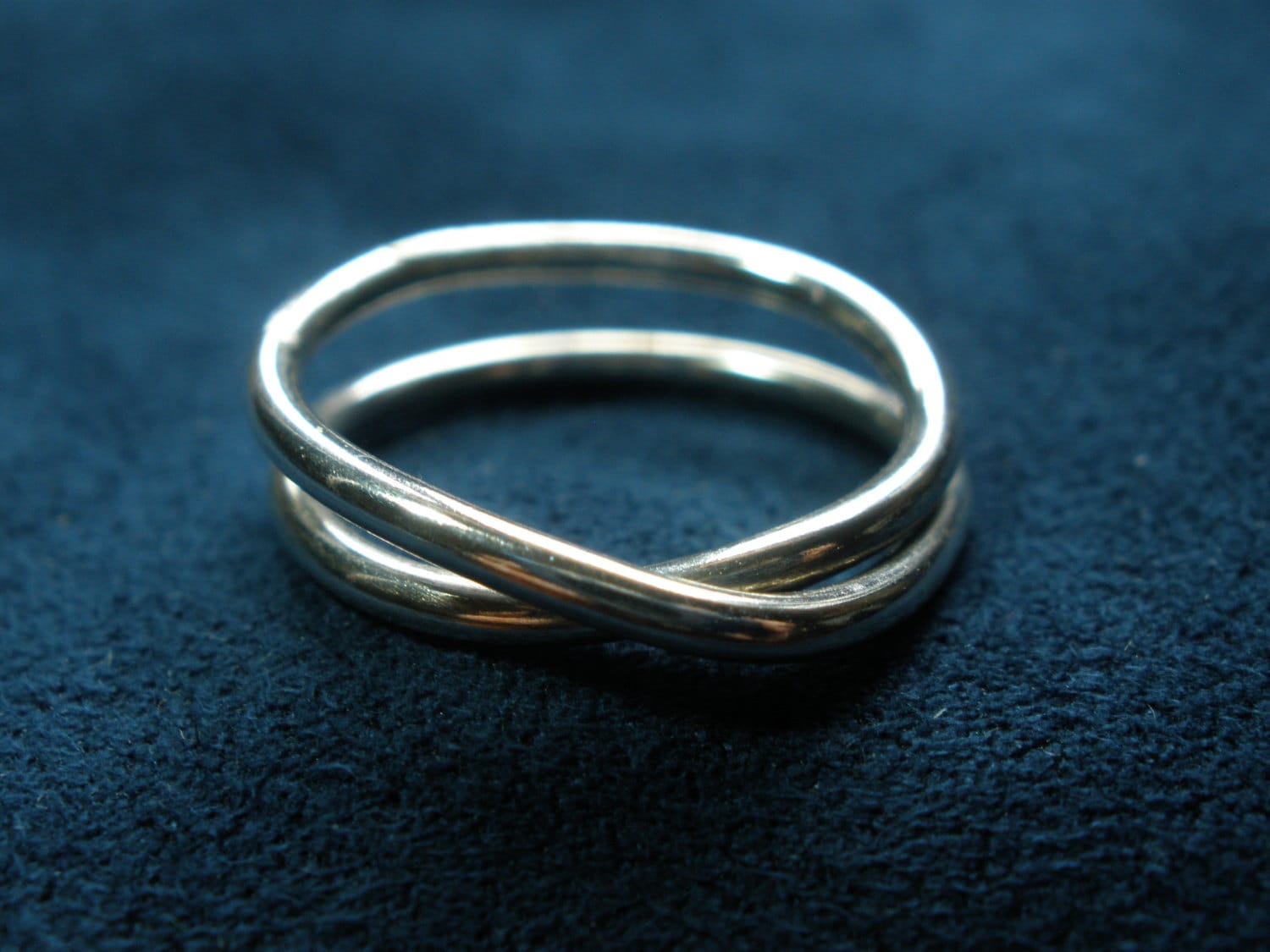 Sterling Silver Crossover Ring - Etsy