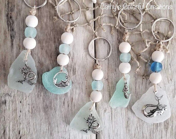Key Chain Sea Glass Key Chain Coastal Key Chain Beach Key | Etsy