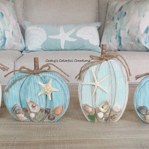 Pumpkins, Coastal Pumpkins, Beach Pumpkins, Coastal Fall Decor, Beach ...