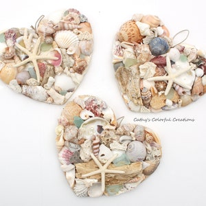 Heart Shell Heart Beach Heart Coastal Heart Shell Mosaic - Etsy