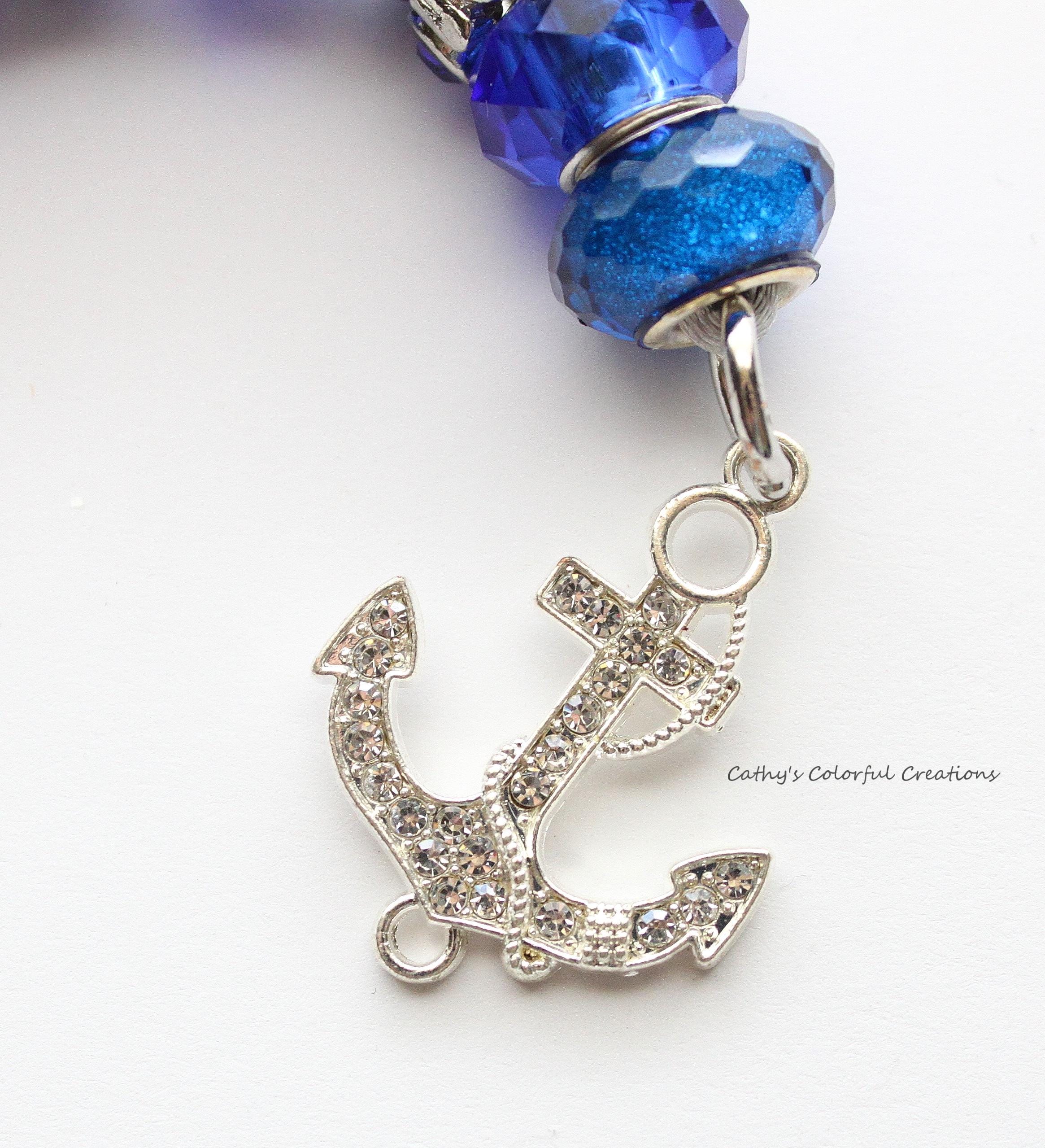 Anchor Key Chain, Anchor Purse Charm, Anchor Key Holder, Beaded Key ...