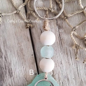Key Chain, Sea Glass Key Chain, Coastal Key Chain, Beach Key Chain ...