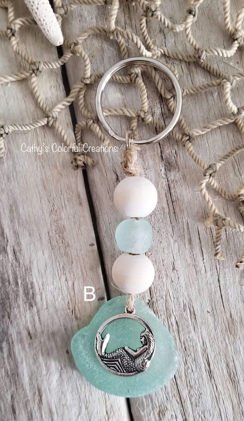Key Chain Sea Glass Key Chain Coastal Key Chain Beach Key - Etsy
