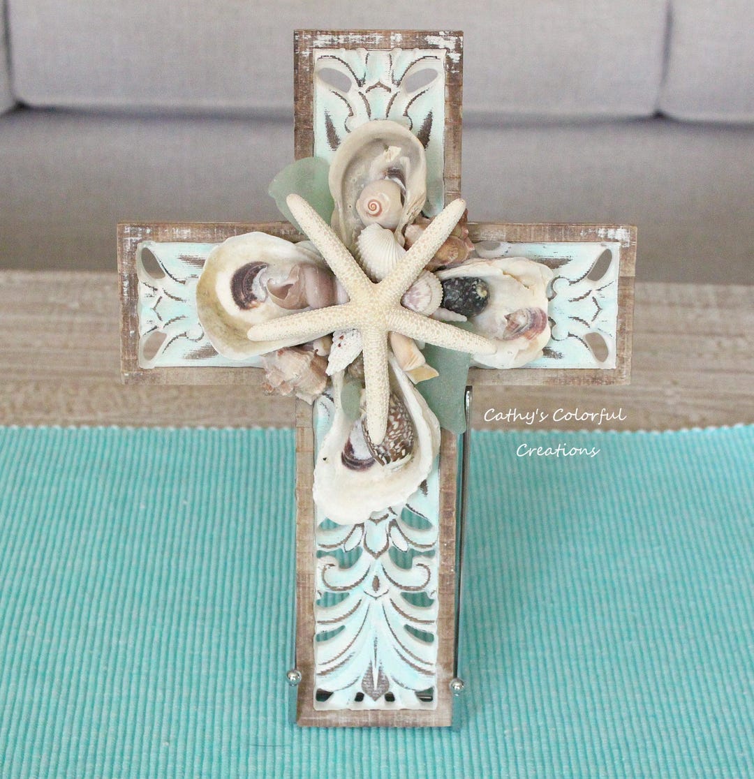 Cross, Shell Cross, Coastal Cross, Oyster Shells, Oyster Shell Cross ...