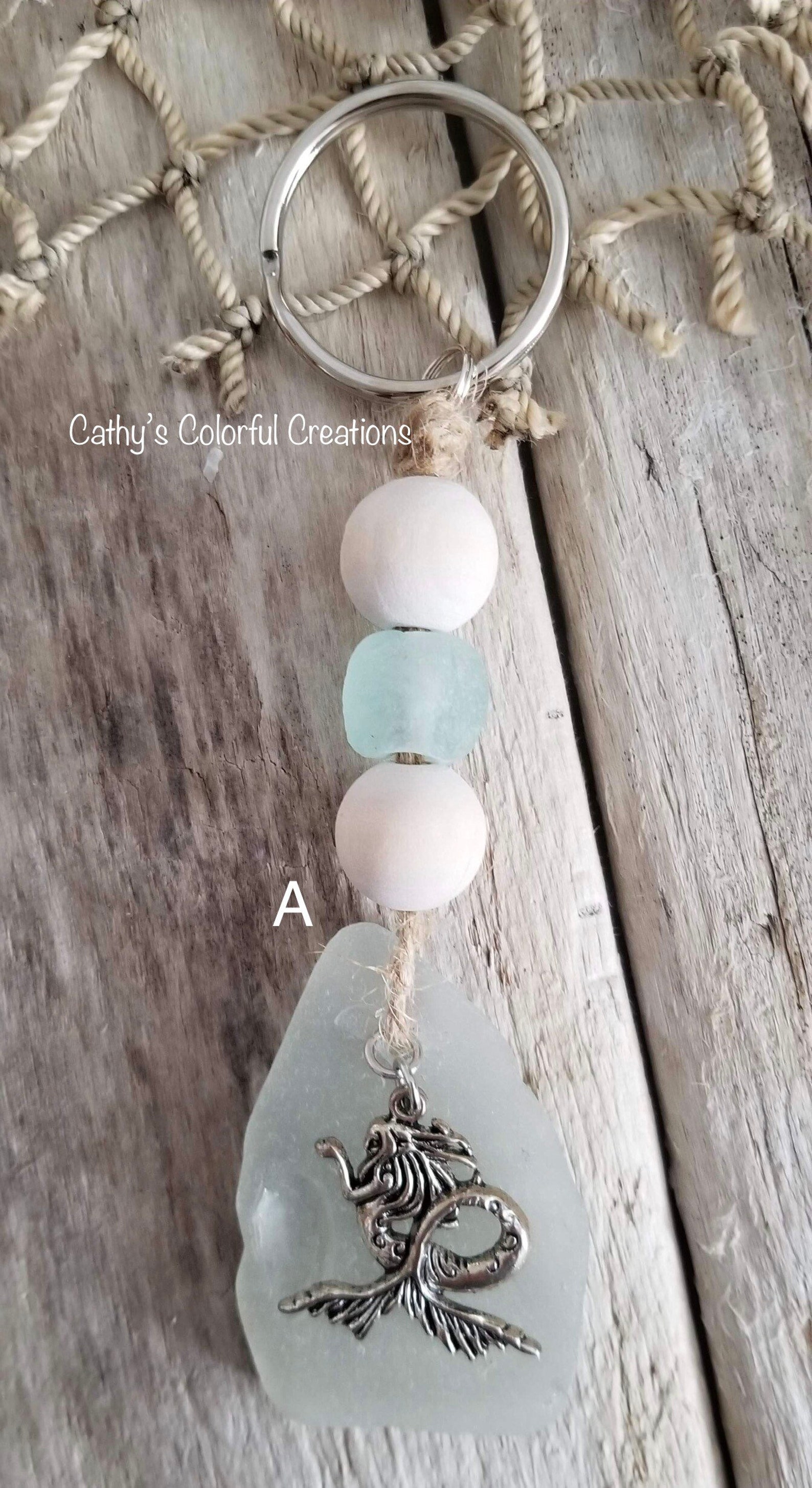 Key Chain Sea Glass Key Chain Coastal Key Chain Beach Key - Etsy