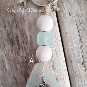 Key Chain, Sea Glass Key Chain, Coastal Key Chain, Beach Key Chain ...