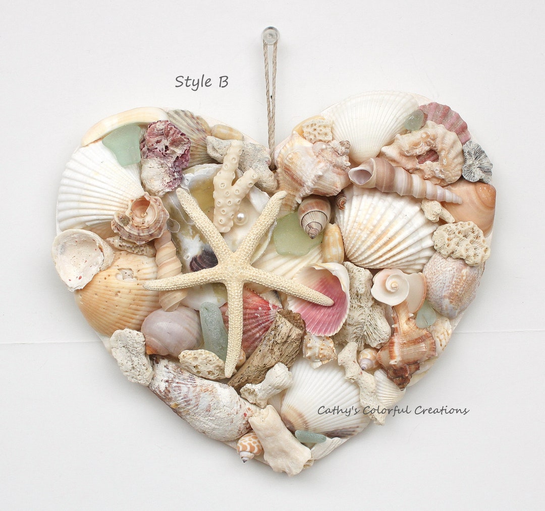 Heart, Shell Heart, Beach Heart, Coastal Heart, Shell Mosaic, Shell Art ...