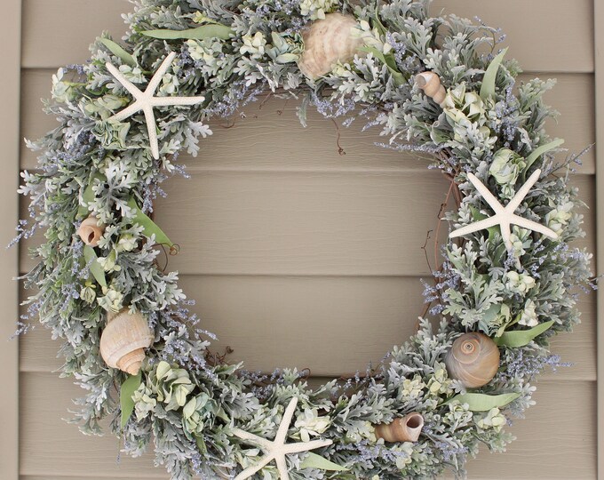 Beach Wreath Coastal Wreath Sea Shell Wreath Grapevine Wreath - Etsy