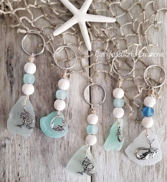 Key Chain Sea Glass Key Chain Coastal Key Chain Beach Key - Etsy