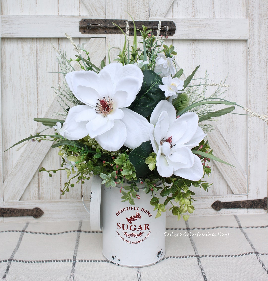 Magnolias, Magnolia Centerpiece, Farmhouse Centerpiece, Farmhouse ...