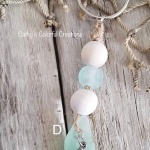 Key Chain, Sea Glass Key Chain, Coastal Key Chain, Beach Key Chain ...
