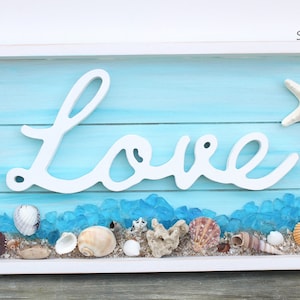 Beach, Beach Love, Love, Beach Love Sign, Love Sign, Sign With Shells ...