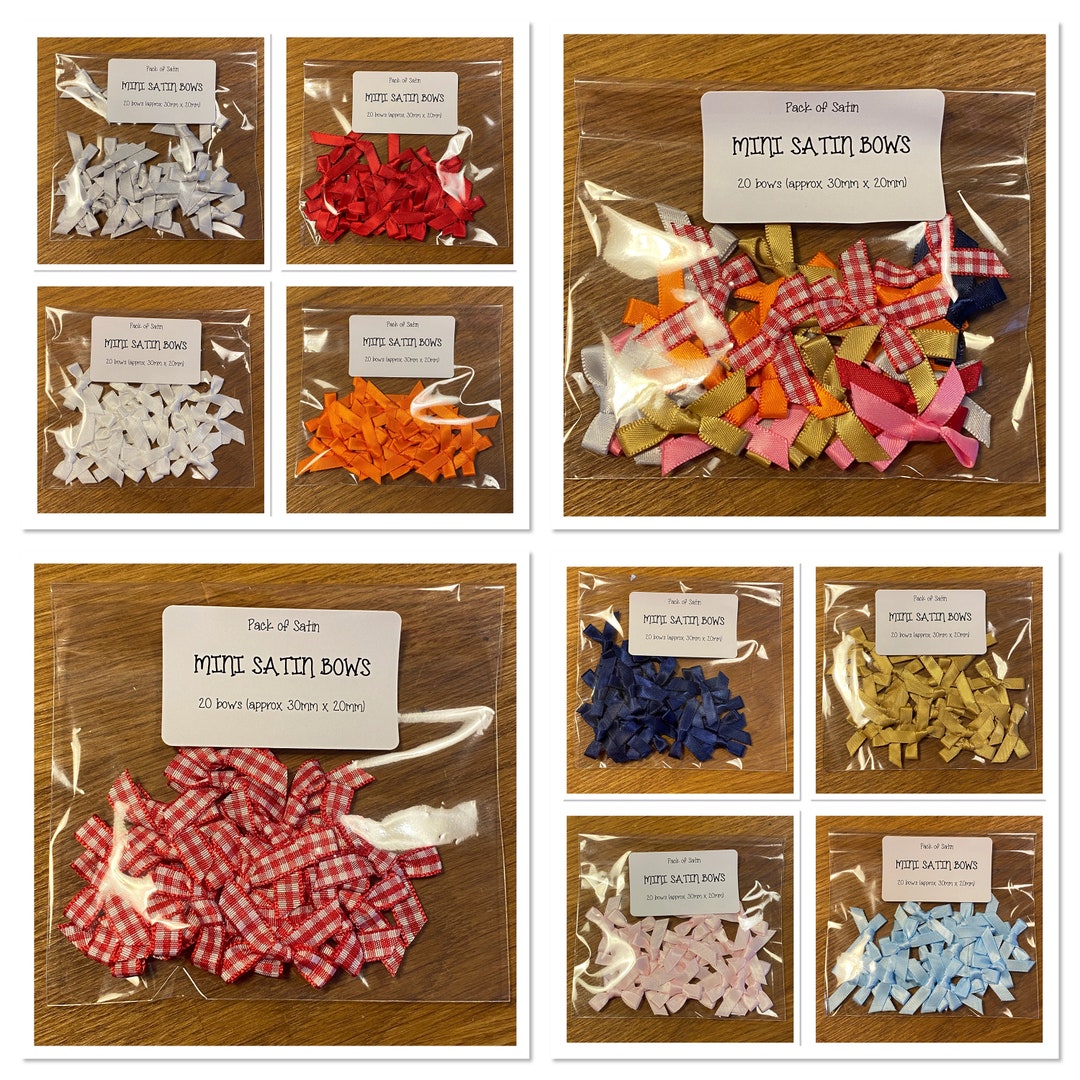 Packs of 20 Mini Satin Bows 30mm - Etsy UK