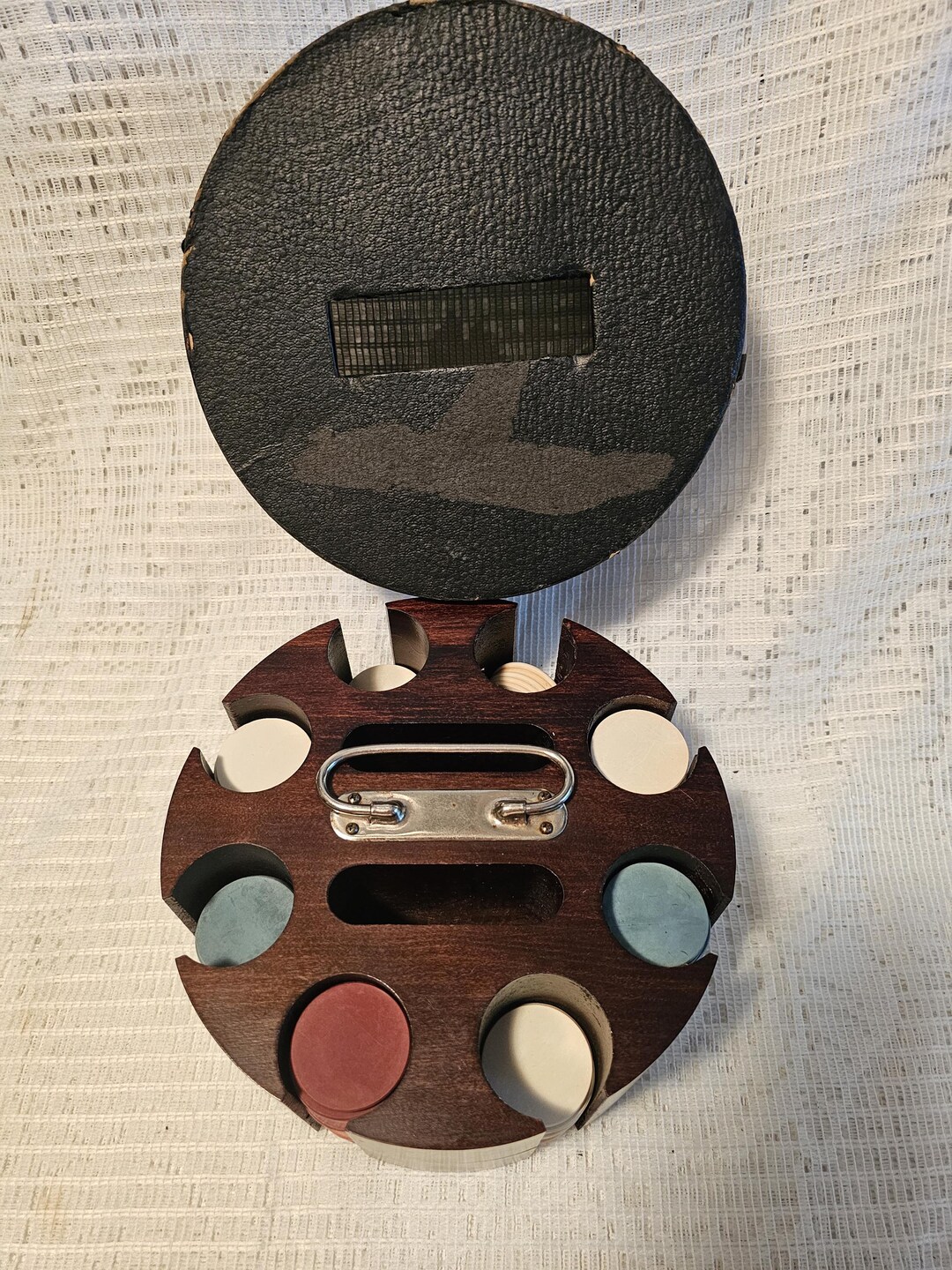 Vintage Poker Caddy With Clay Chips - Etsy