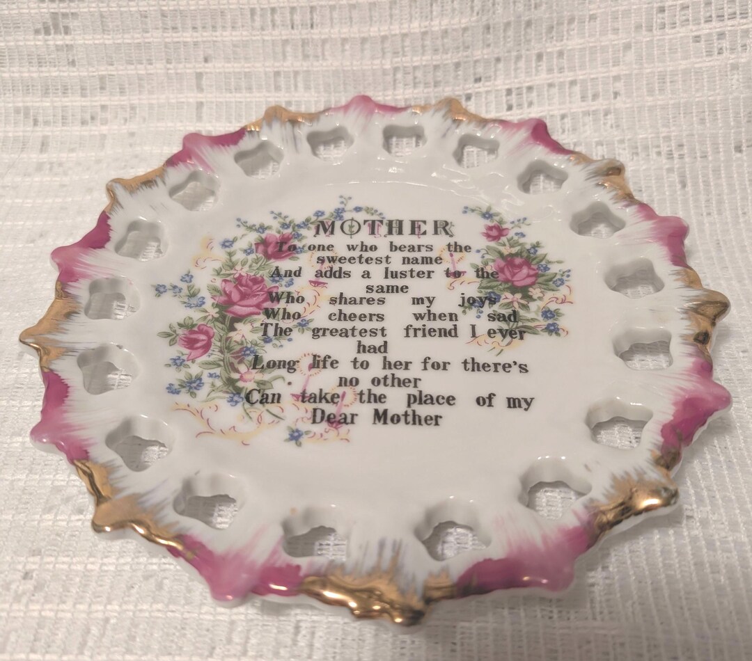 Vintage Mother's Poem Decorative Plate - Etsy
