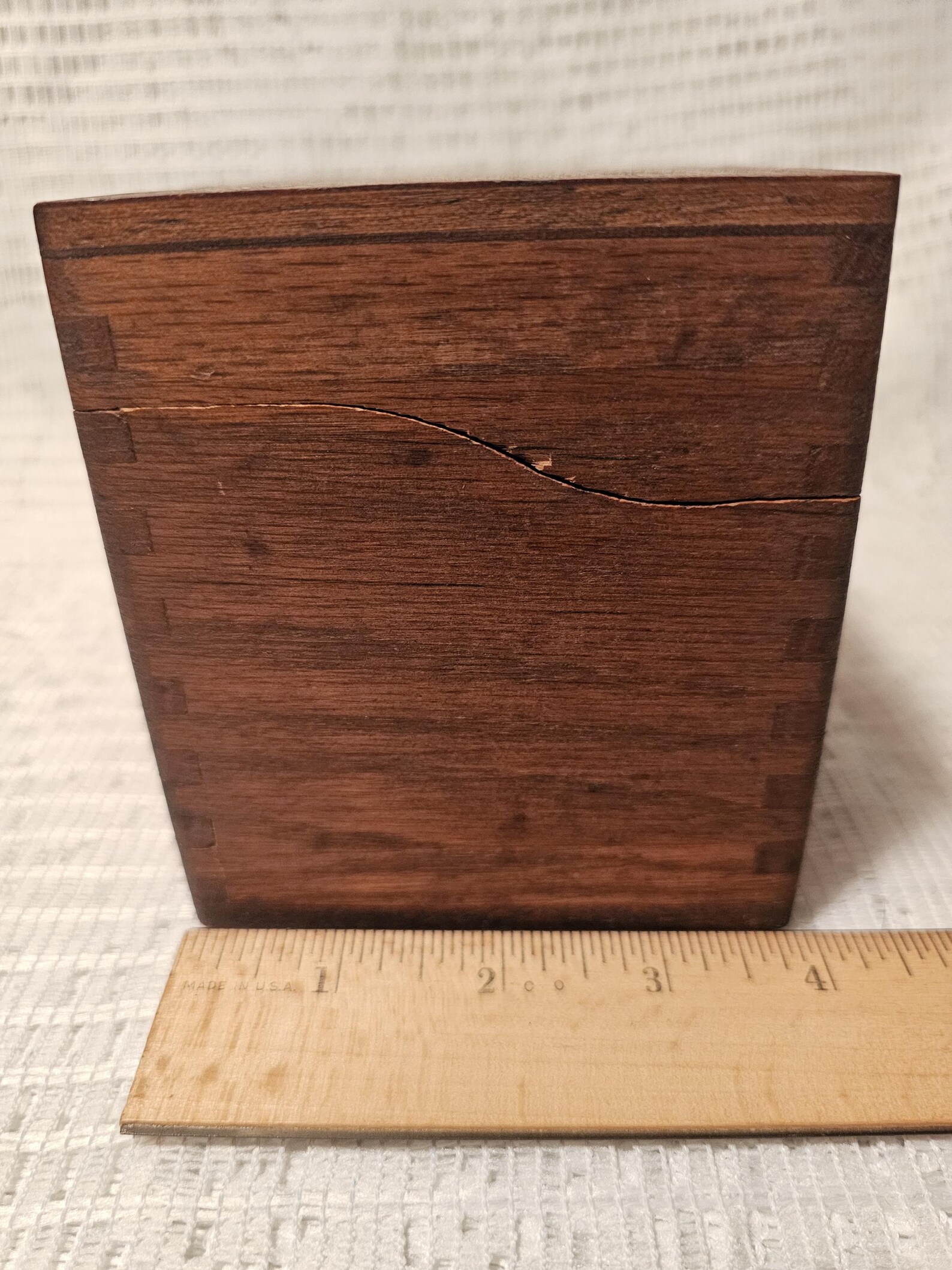 Vintage Owl Woodshop Wooden Index Box, File Card Storage Box W/dovetail ...