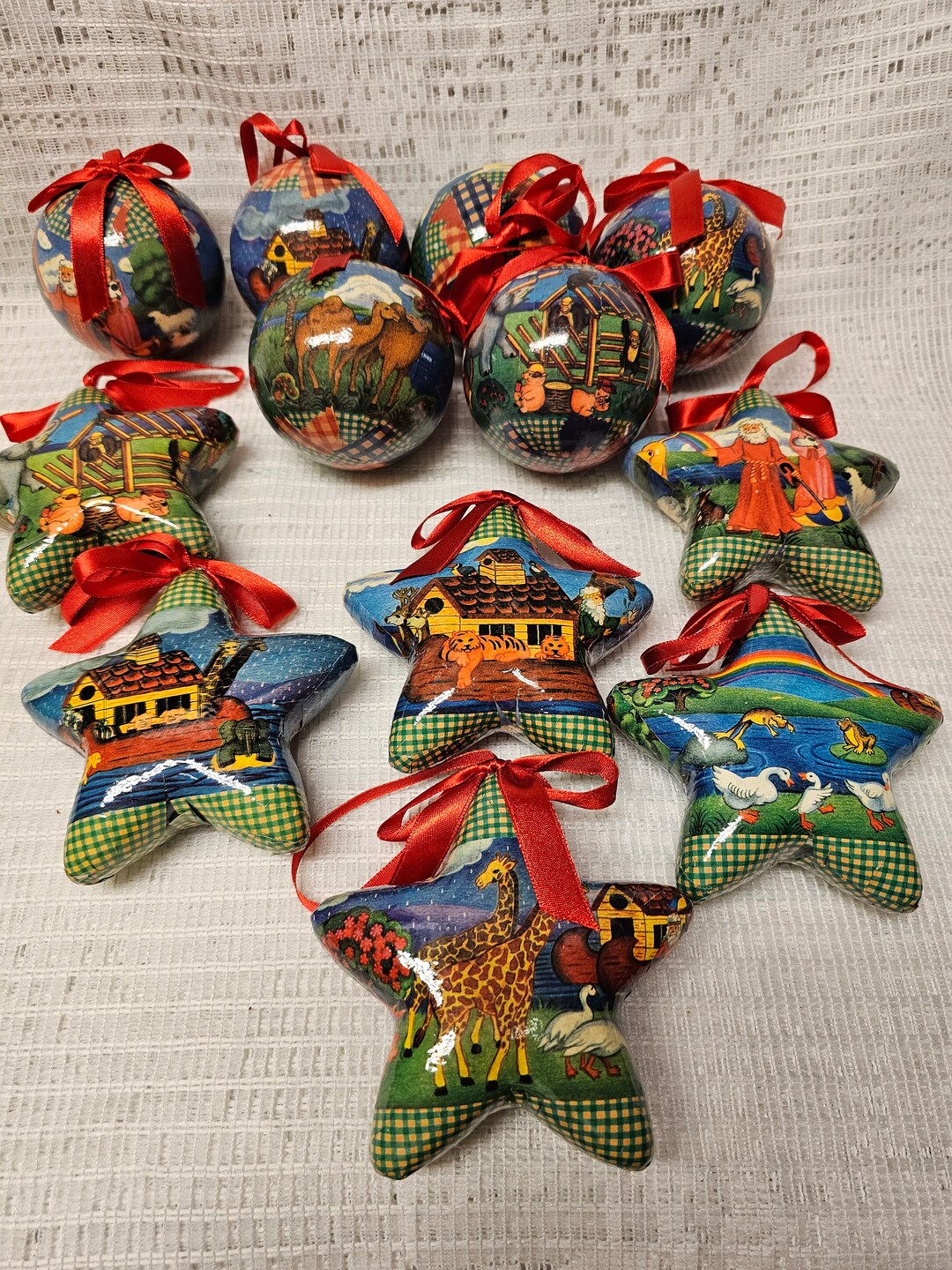 Set of 12 NOAH'S ARK Christmas Tree Ornaments - Etsy
