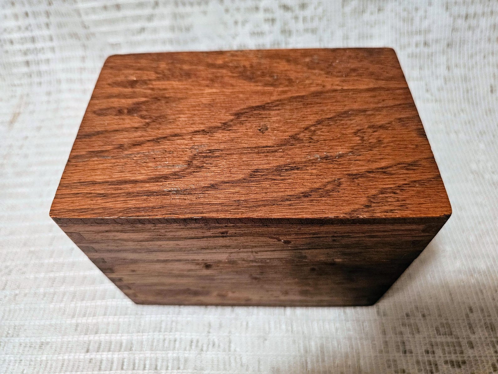 Vintage Owl Woodshop Wooden Index Box, File Card Storage Box W/dovetail ...