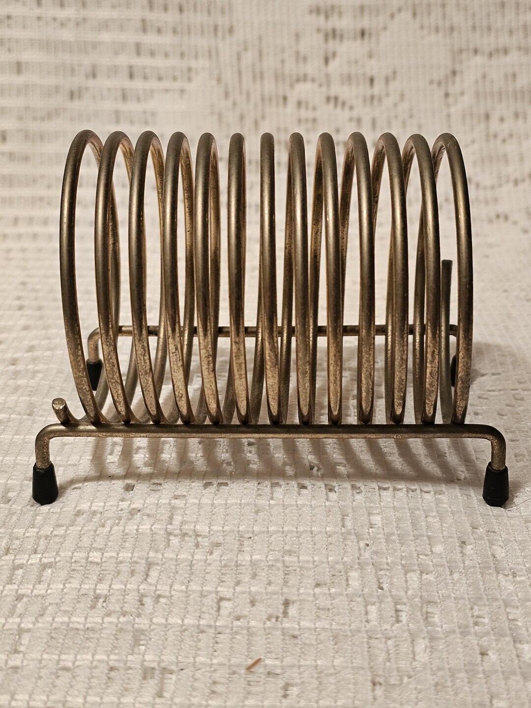 Vintage Gold Metal Spring Shaped Wire Letter Holder With Original Black ...