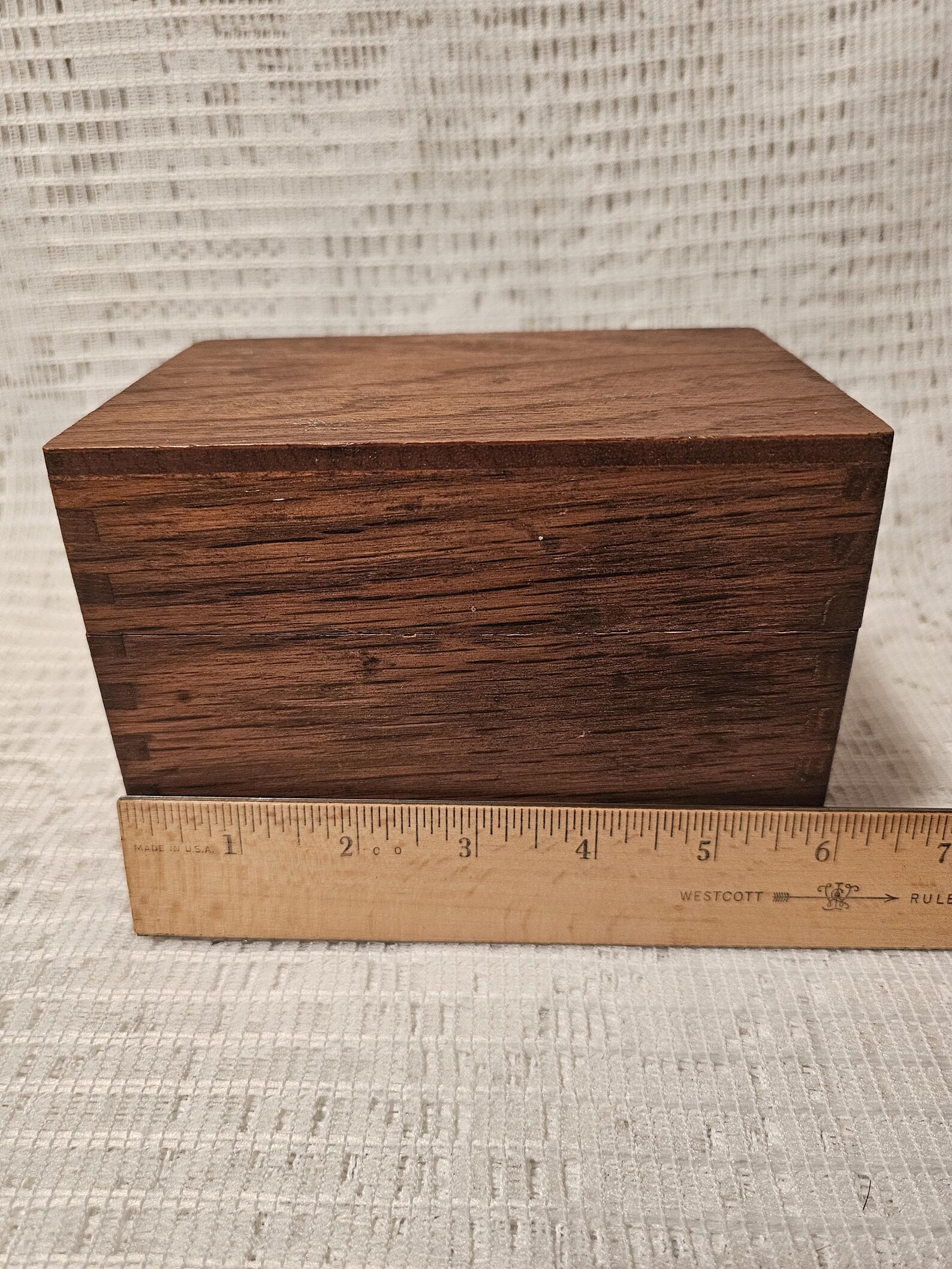 Vintage Owl Woodshop Wooden Index Box, File Card Storage Box W/dovetail ...