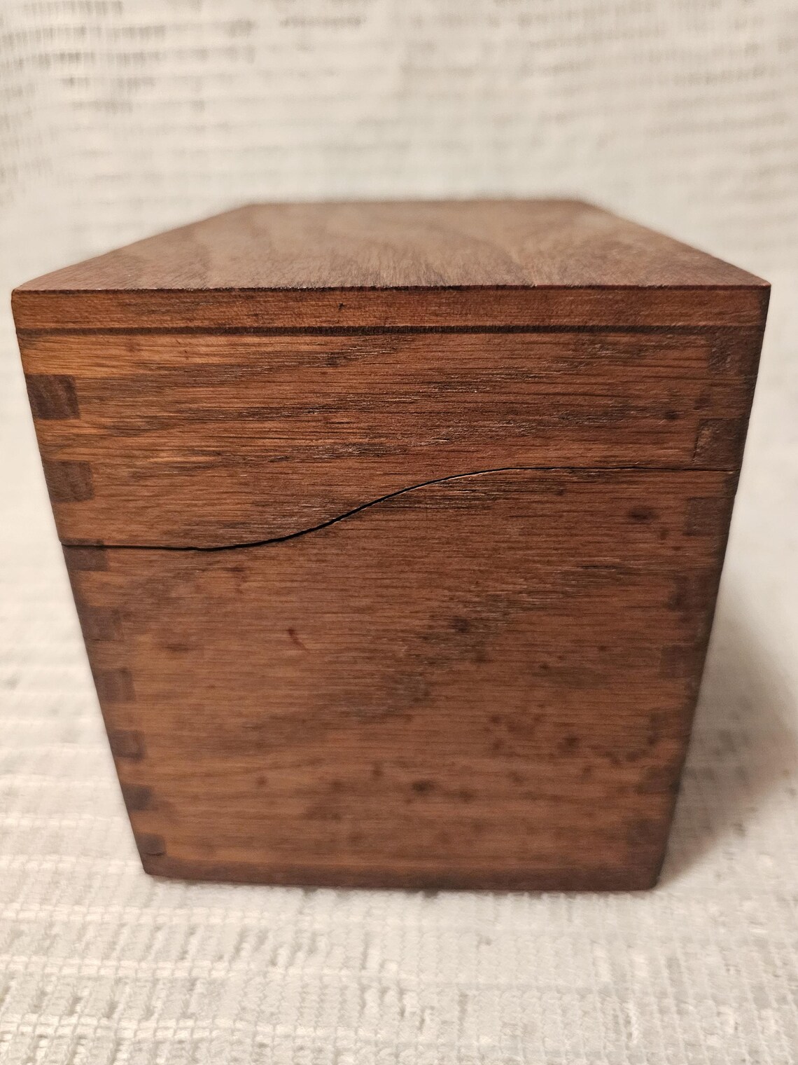 Vintage Owl Woodshop Wooden Index Box, File Card Storage Box W/dovetail ...