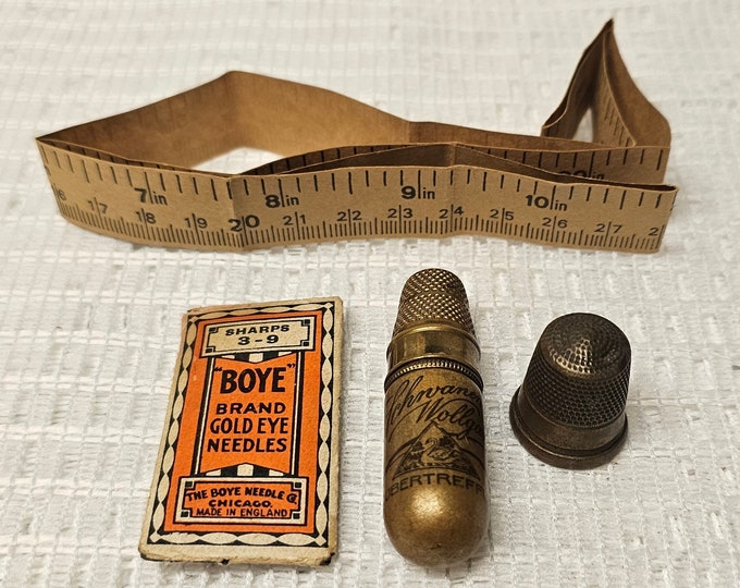 Vintage Thimble Sewing Kit - Etsy