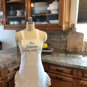 Handmade Personalized Apron, Bride, Wedding Apron, Bride Apron, Women’s ...
