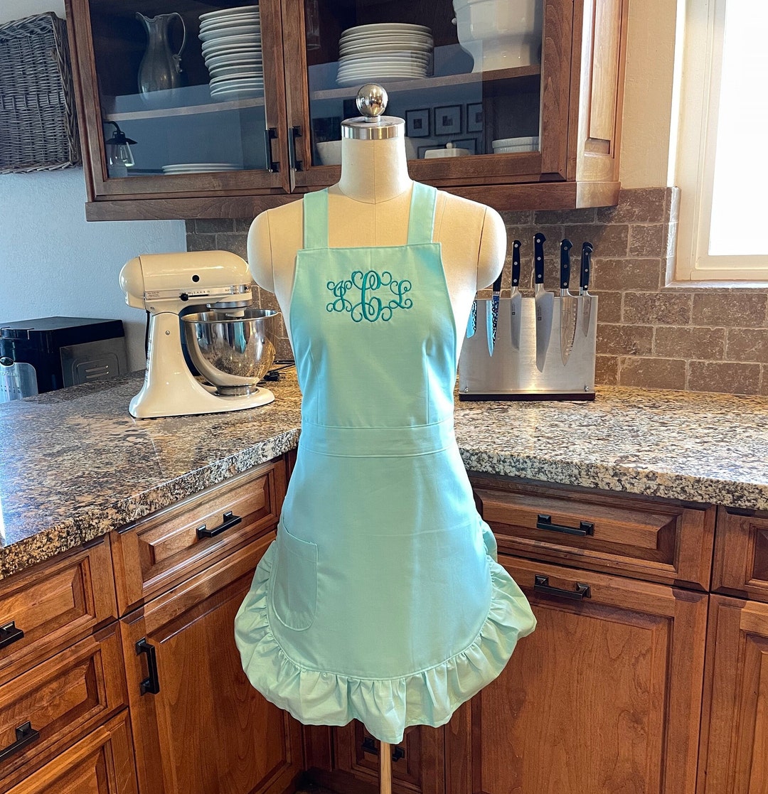 Monogramed Handmade Personalized Apron, Bride, Wedding Apron, Bride ...
