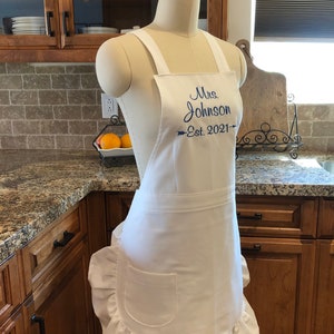 Handmade Personalized Apron, Bride, Wedding Apron, Bride Apron, Women’s ...
