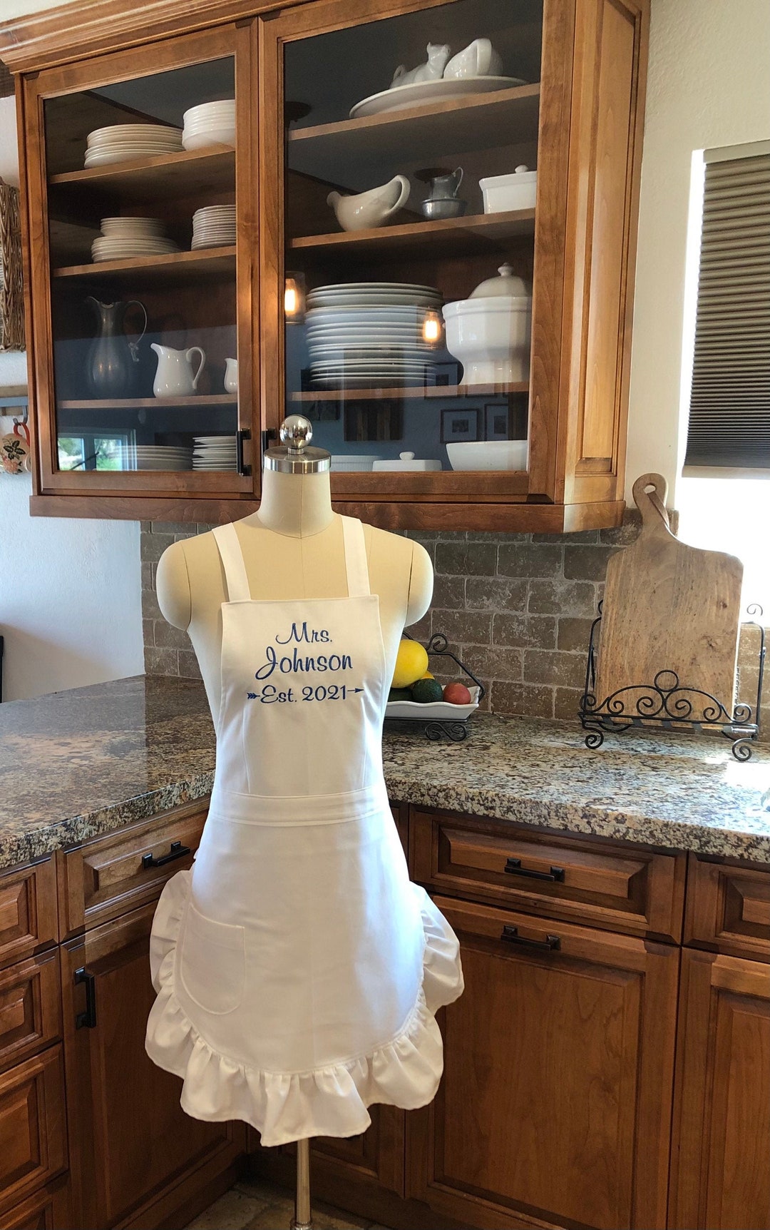 Handmade Personalized Apron, Bride, Wedding Apron, Bride Apron, Women’s ...