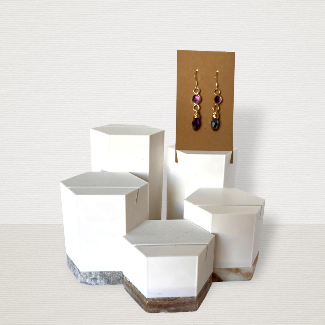 Hexagon Stone Card Display Stand Set / Set of 3 / Set of 5 - Etsy