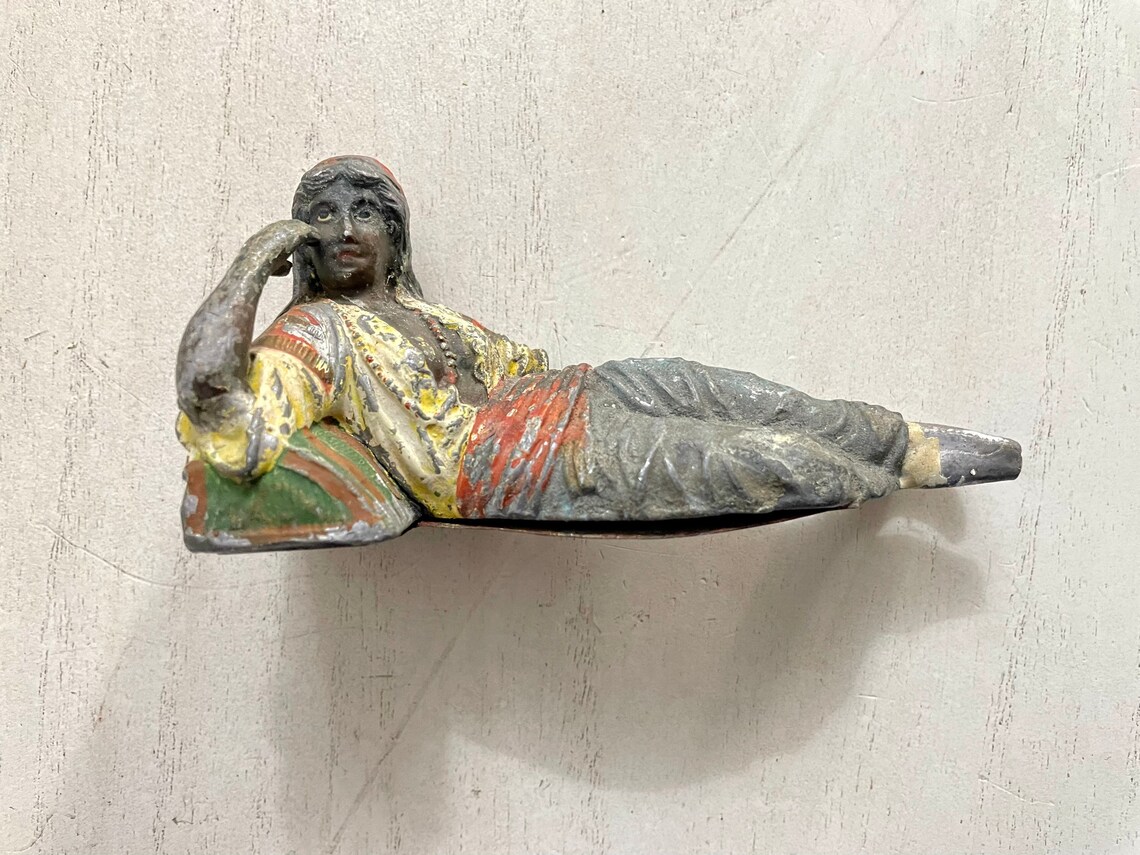 1800s French Orientalism Hand Painted Regulus Statue. | Etsy