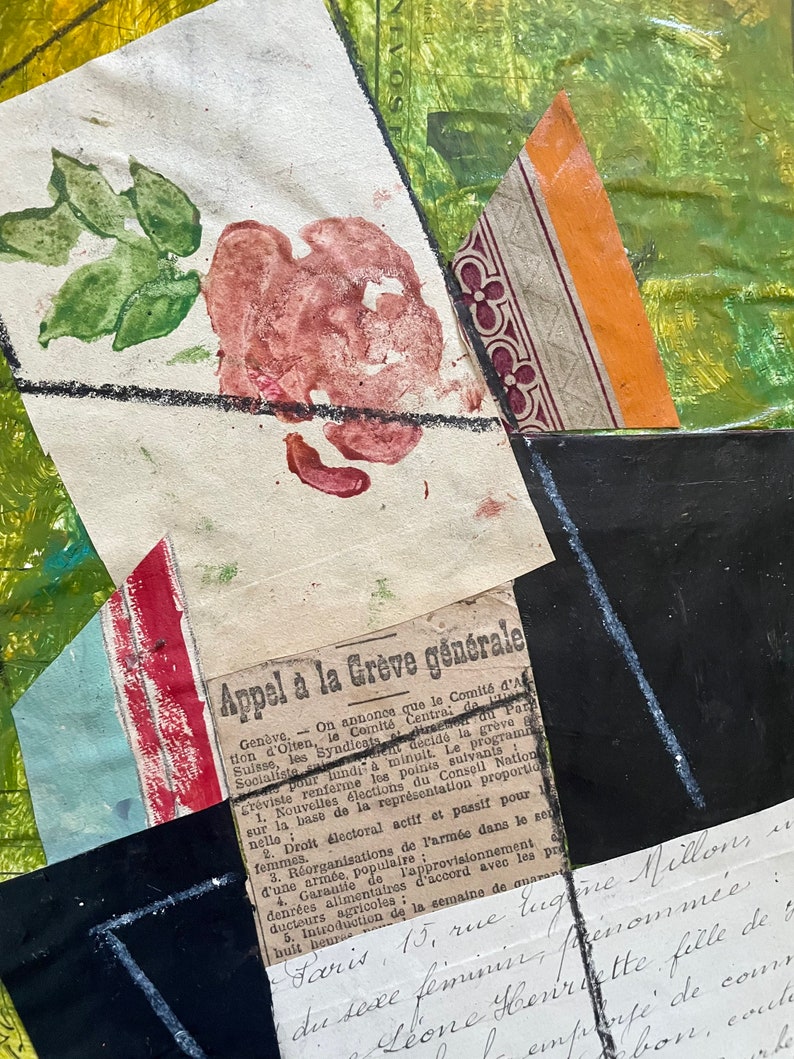 1900s French Cubism Collage/ Gouache on Thick Paper. Cubist - Etsy