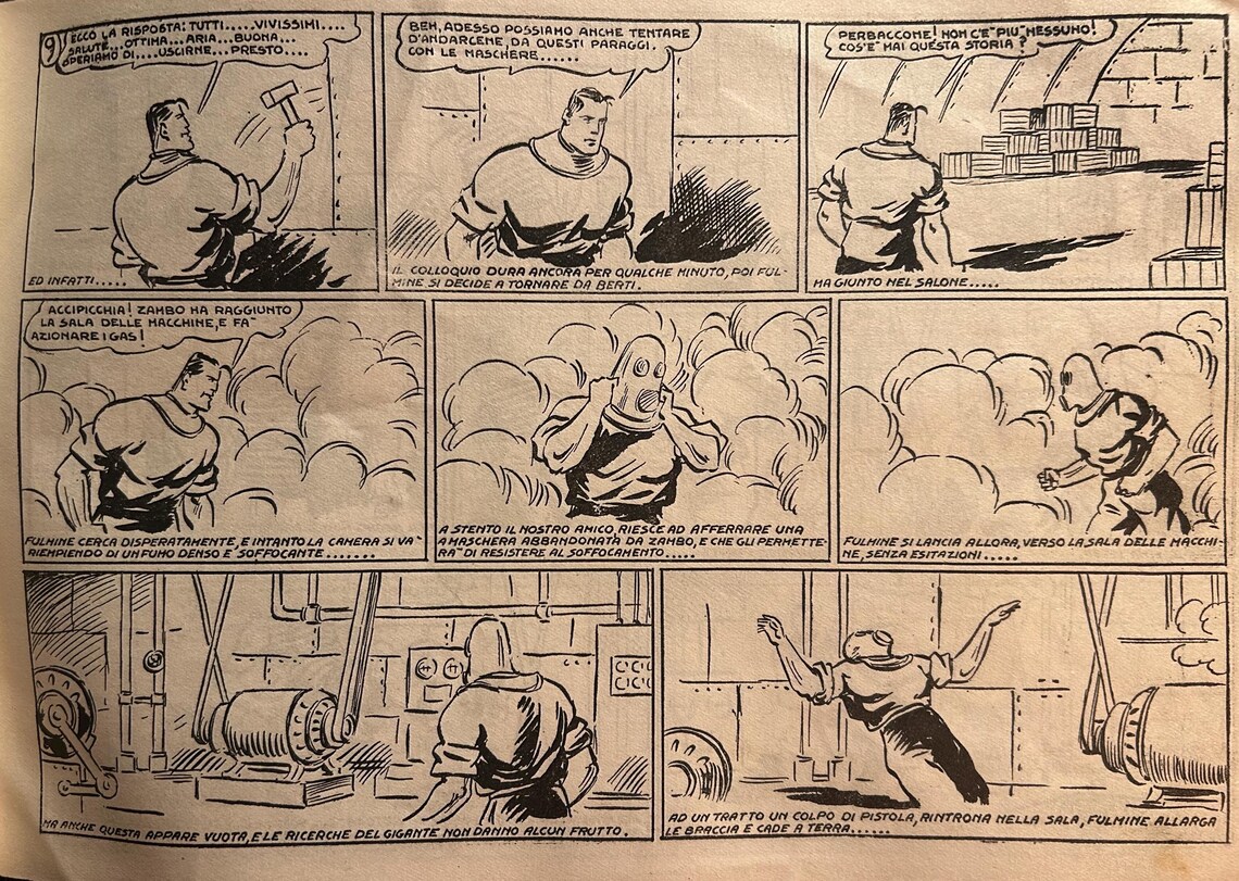 1948 Italian Adventure Comics Magazine Fulmine. Gli Abi Dell’audacia ...