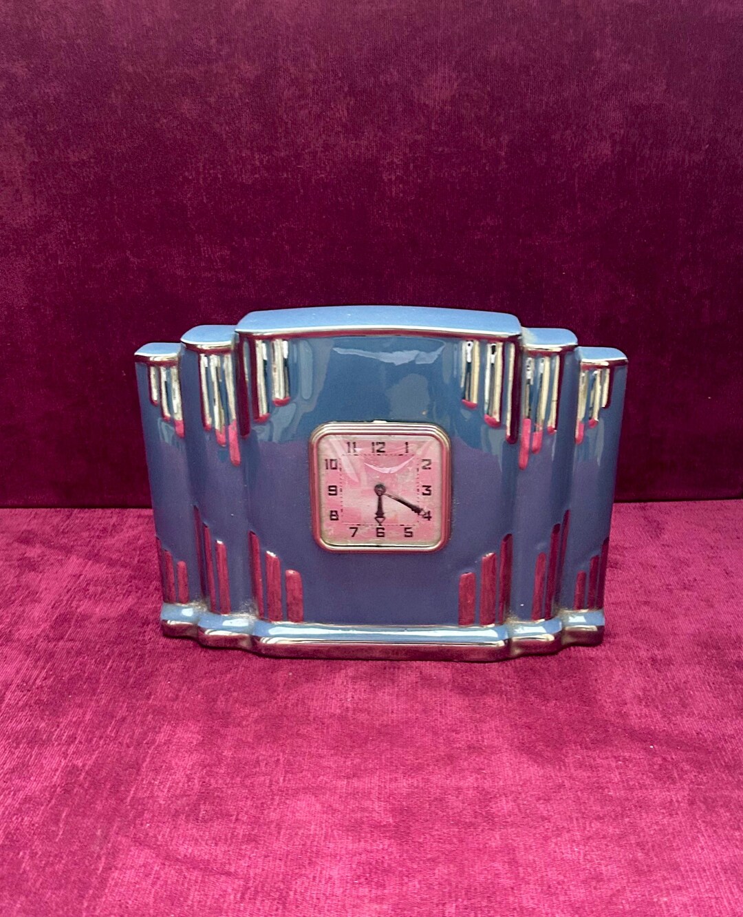 1950s French Art Deco Porcelain Mantel Clock, Modernism. Modernist ...