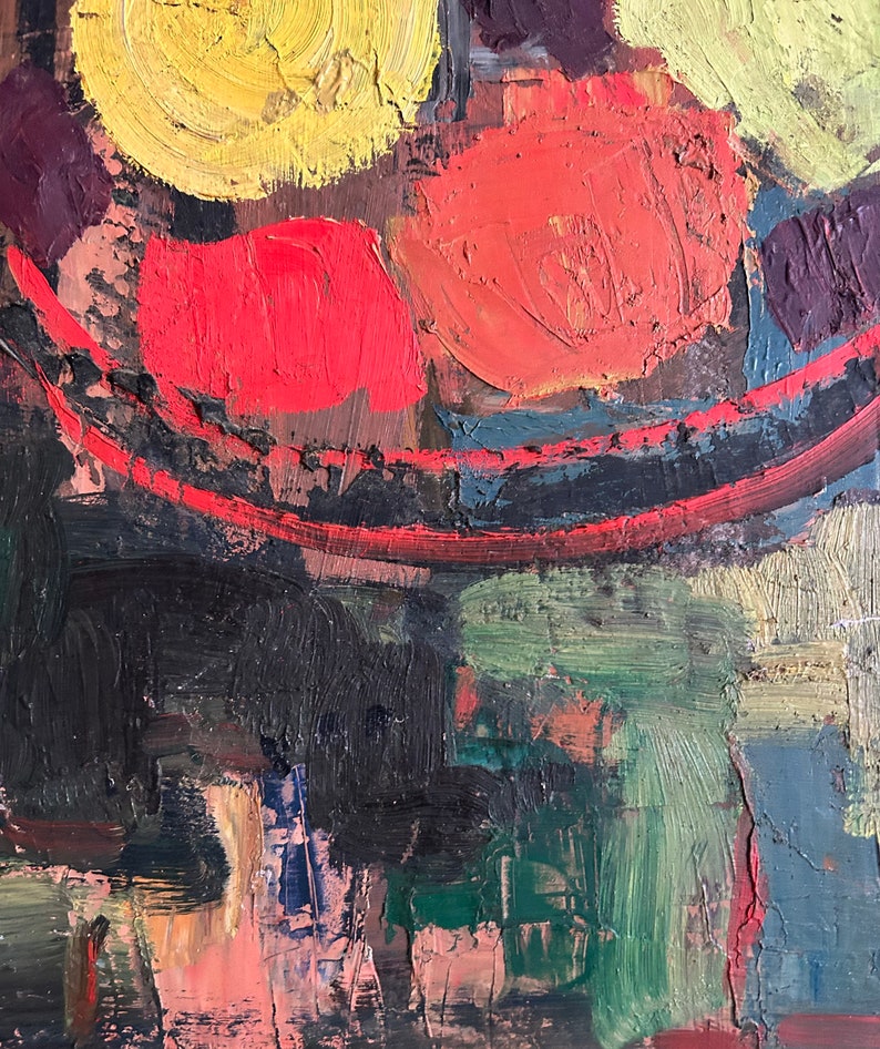 1950s Vintage French Abstract Still Life Oil Painting on - Etsy