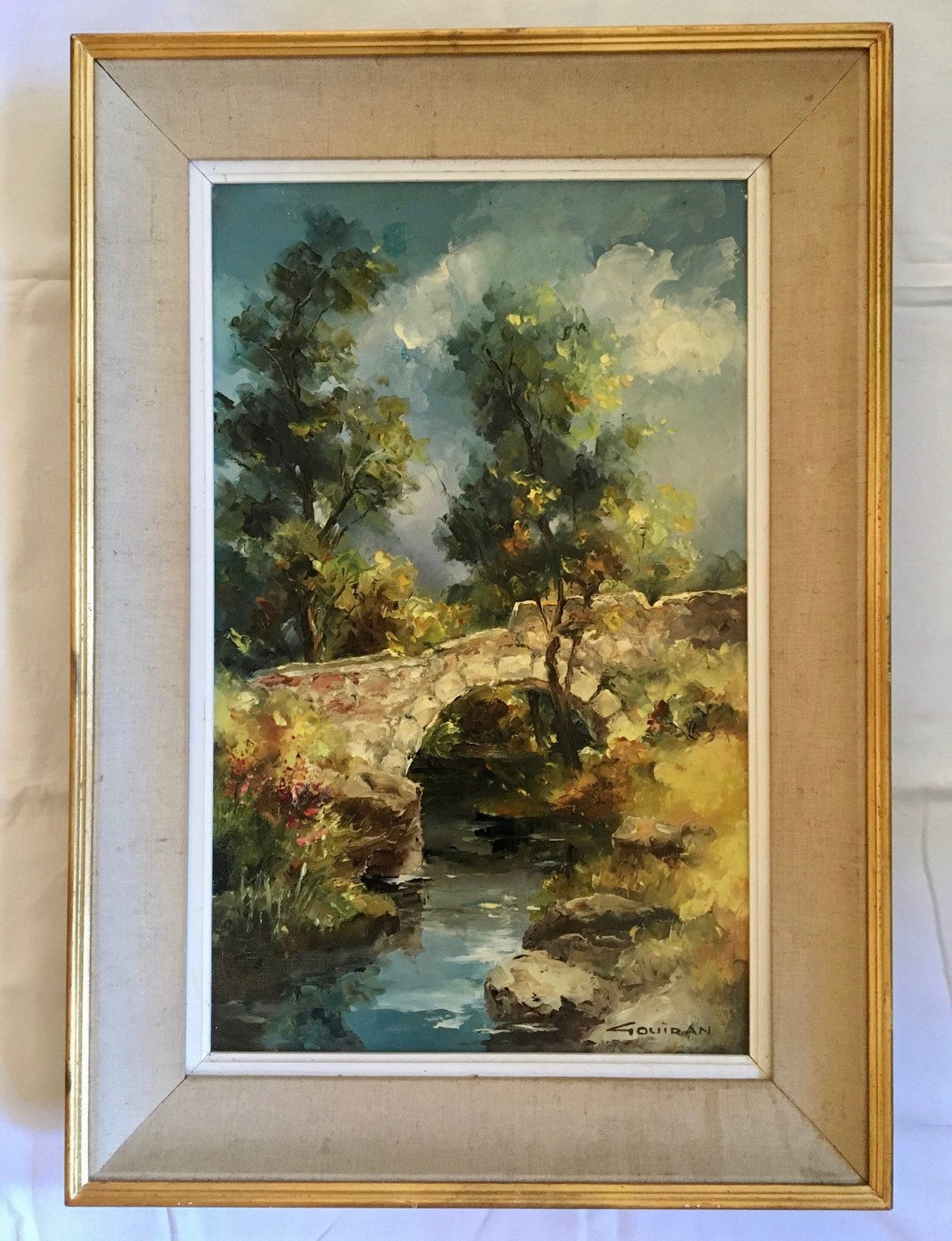 1960s French Listed Artist Renaud Gouiran 1937-2009 Oil Painting on ...