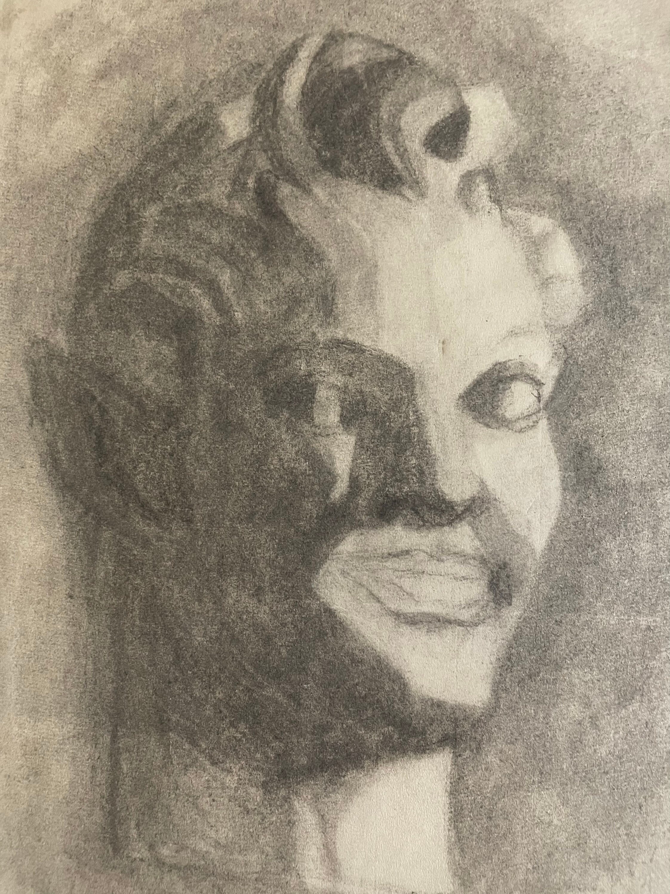 1930s French Pencil Drawing. Portrait of a Grotesque Figure. | Etsy