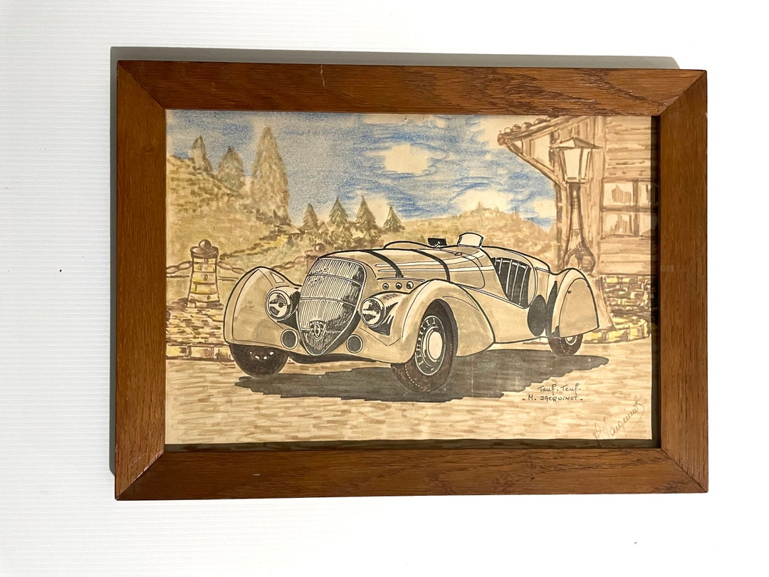 1930s French Lithography For Teuf Teuf Association In France Artist M