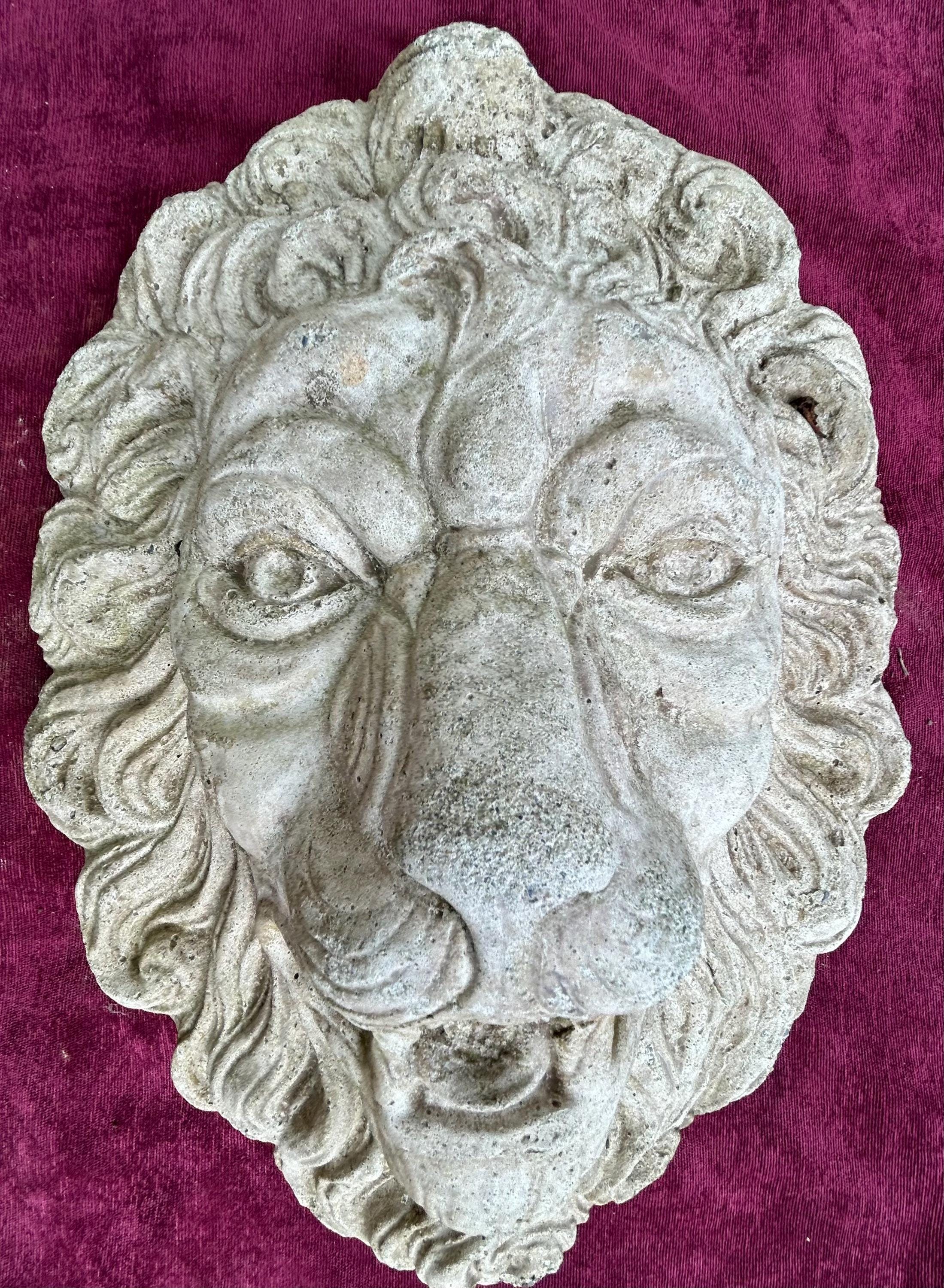 1700s French Stoneware Lion Fountain Head Sculpture Antique Wall Decor ...